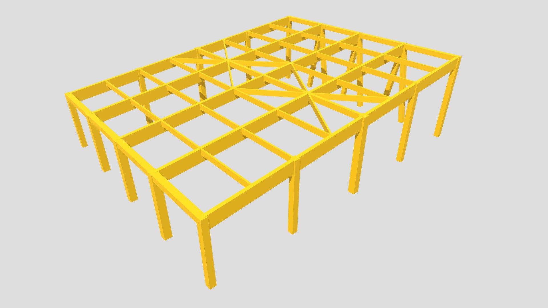 Timber Structure Exhibition Center 16x20m - 3D model by MA StruTec ...