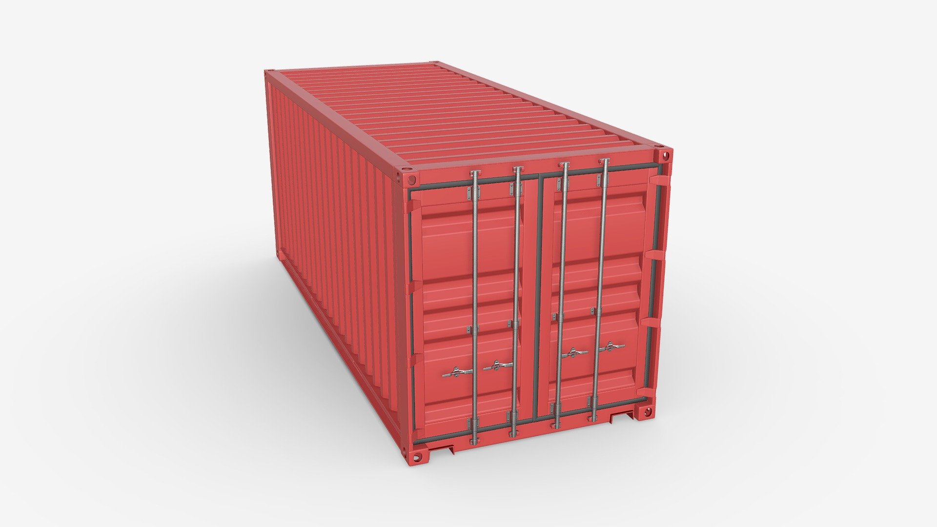 Shipping Container Dry 20-foot Red - Buy Royalty Free 3D model by ...