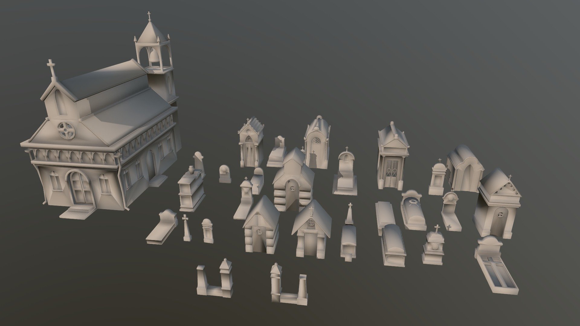Cemetery - 3D model by Melancholi [45ed9fb] - Sketchfab