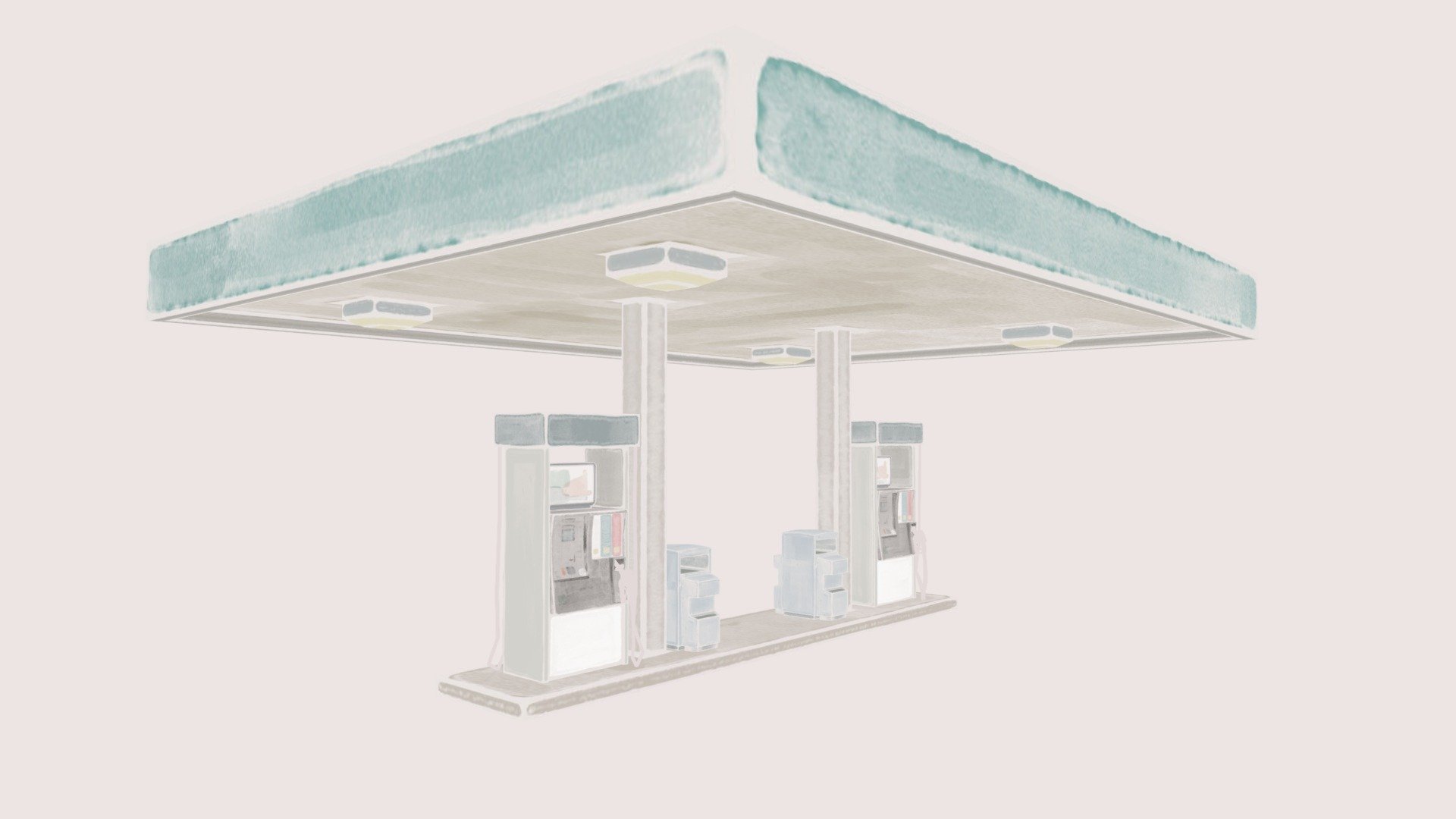 Gas Station - 3D model by m0ri_n4mu [45edb2e] - Sketchfab