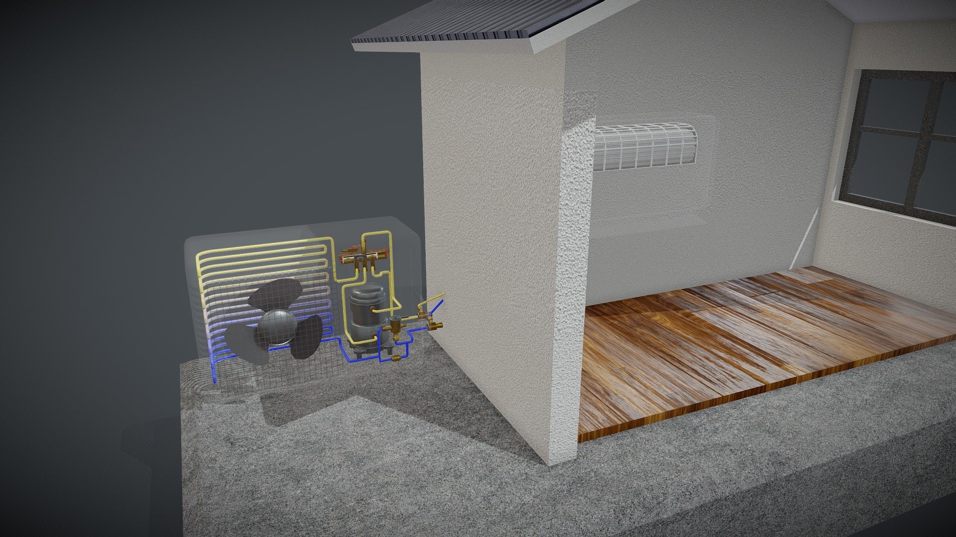 7. Princip rada mono split klima uređaja - 3D model by ARSMechanica ...