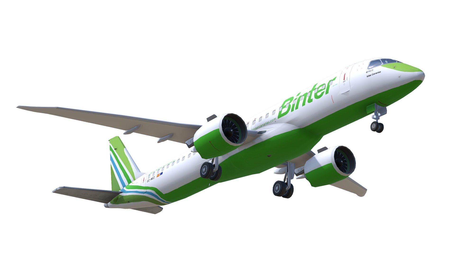 Embraer E195 E-2 Binter - 3D model by Simaoelis3D (@Simaoelis-3d ...