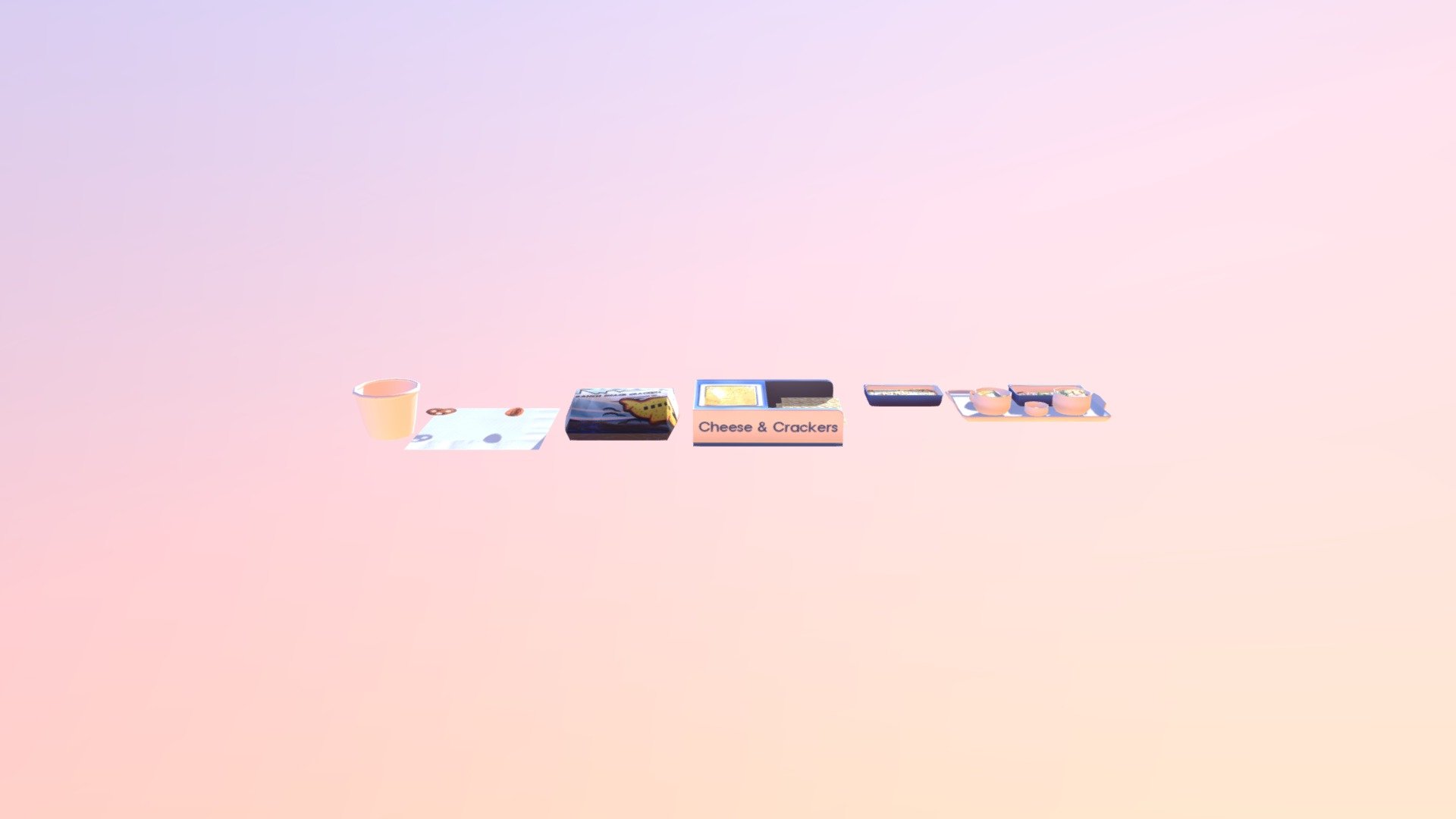 Airplane snacks and food - 3D model by TiagoDSP [45f8618] - Sketchfab