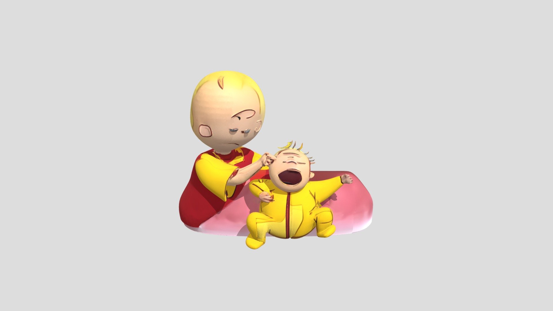 Caillou Pinches Rosie - 3D model by CoolKayla [45faa0d] - Sketchfab