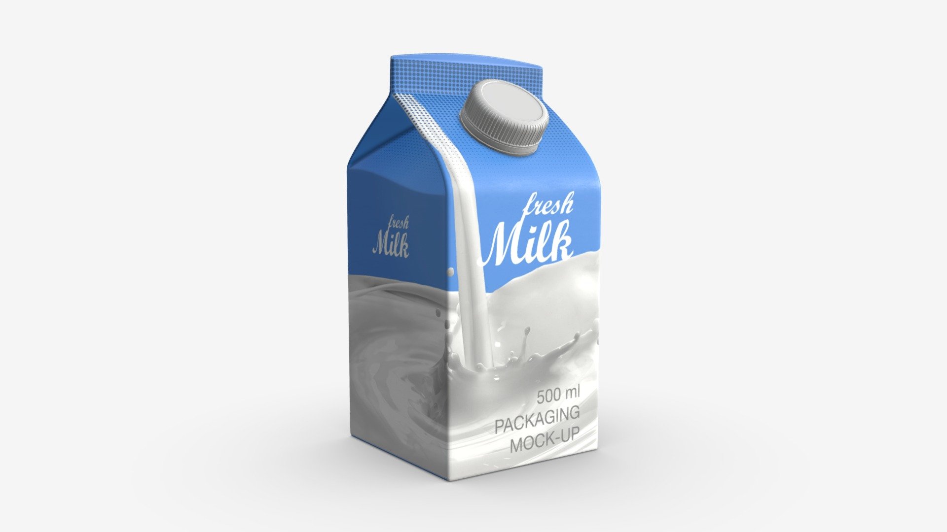 Milk Packaging Box with Cap 500 ml Mockup 01 - Buy Royalty Free 3D ...