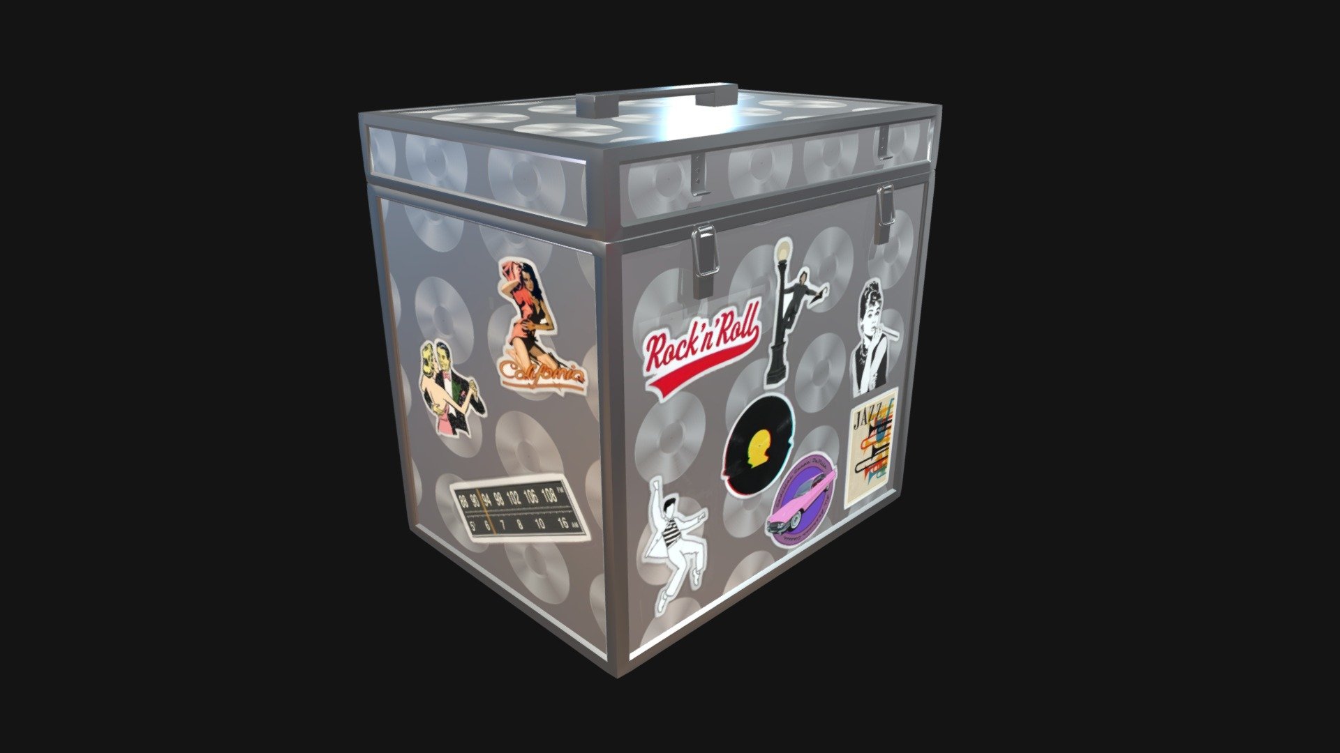 Vinyl Record Box With Record - Buy Royalty Free 3D model by John Doe ...