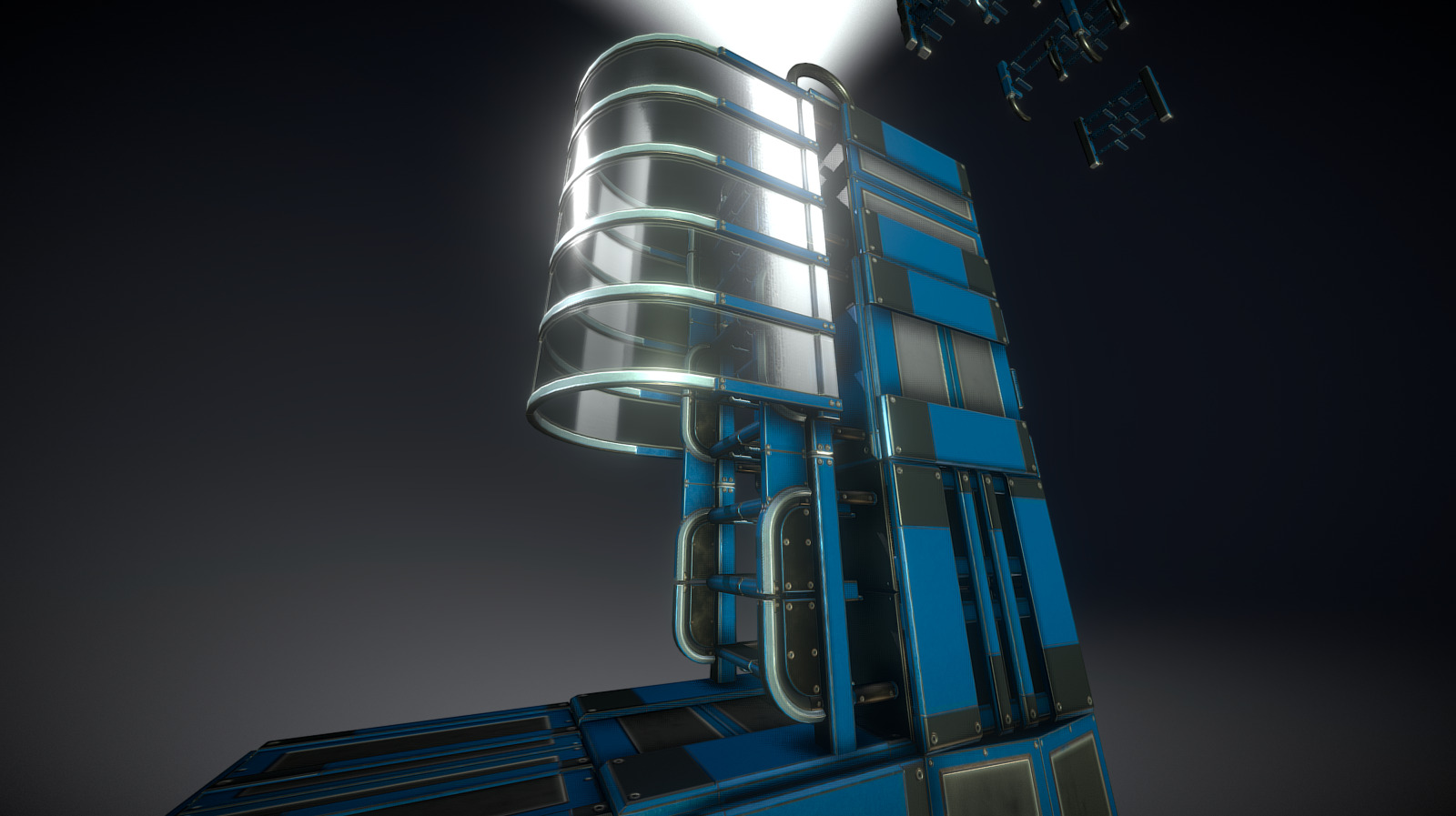 Modular Sci-Fi Ladders Blue Version - 3D model by 3DHaupt (@dennish2010 ...