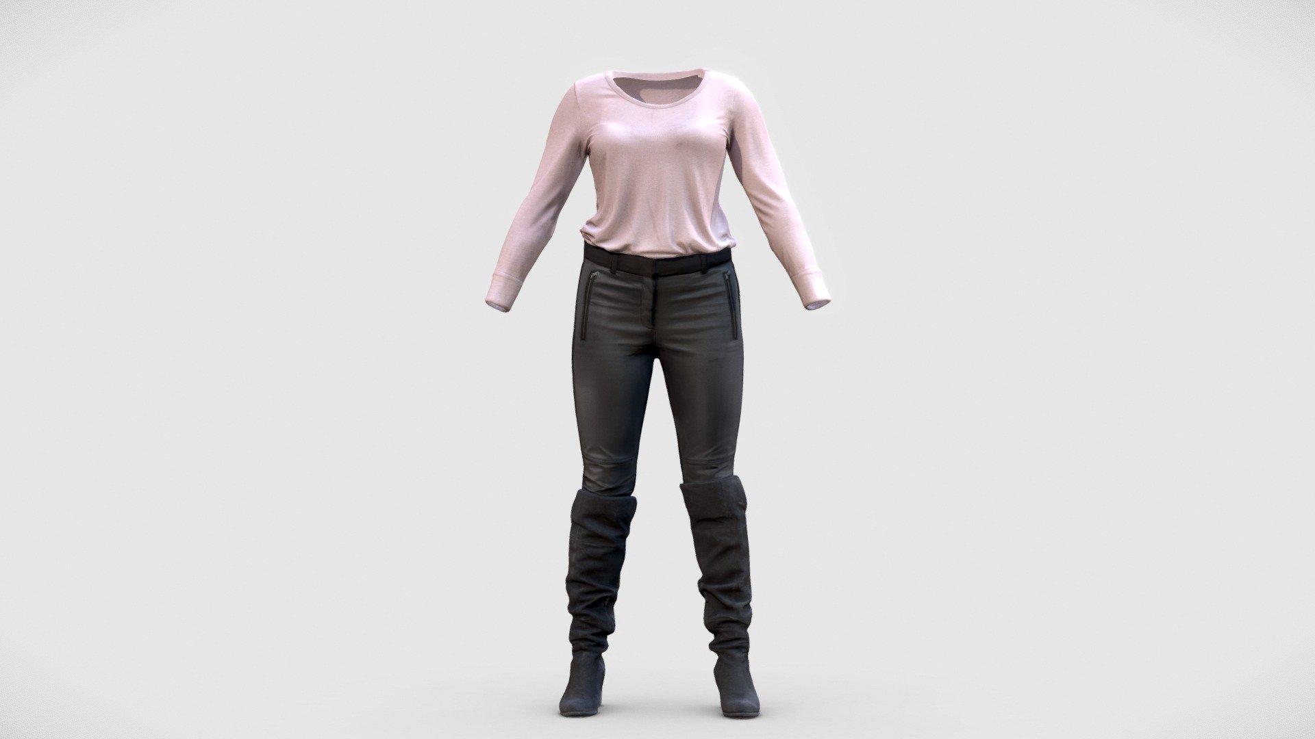 Realistic Human Woman Clothes Scan - 178FCloth - Buy Royalty Free 3D ...