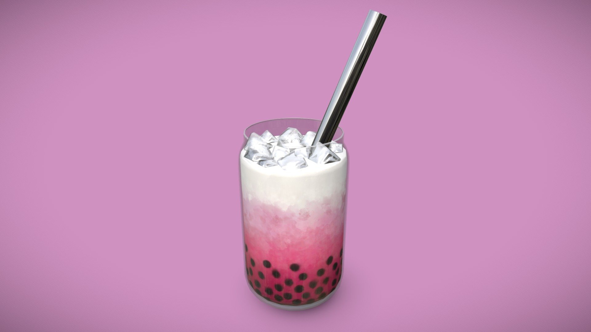Strawberry Bubble Milk Tea - 3D model by Stefana Coroiu ...