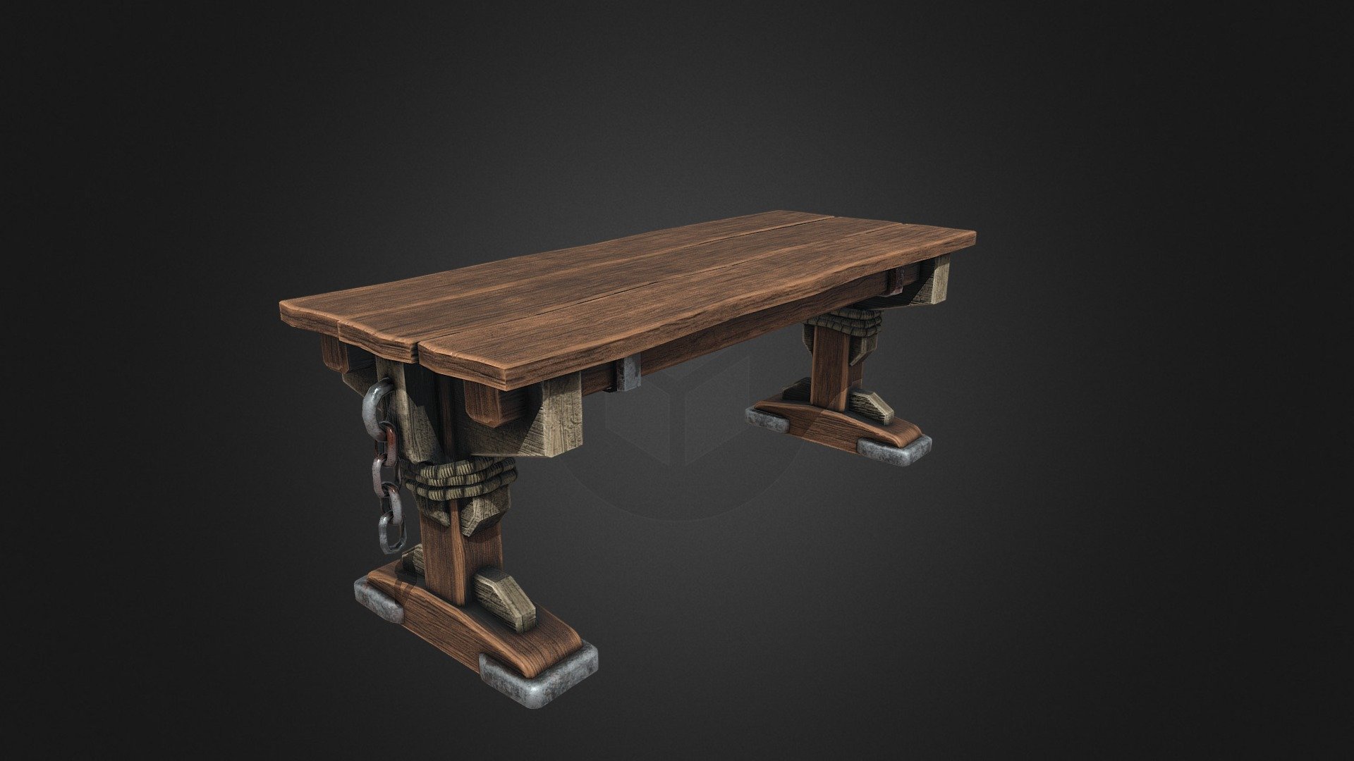 Wooden Table (game ready asset) - Download Free 3D model by Aparicio ...