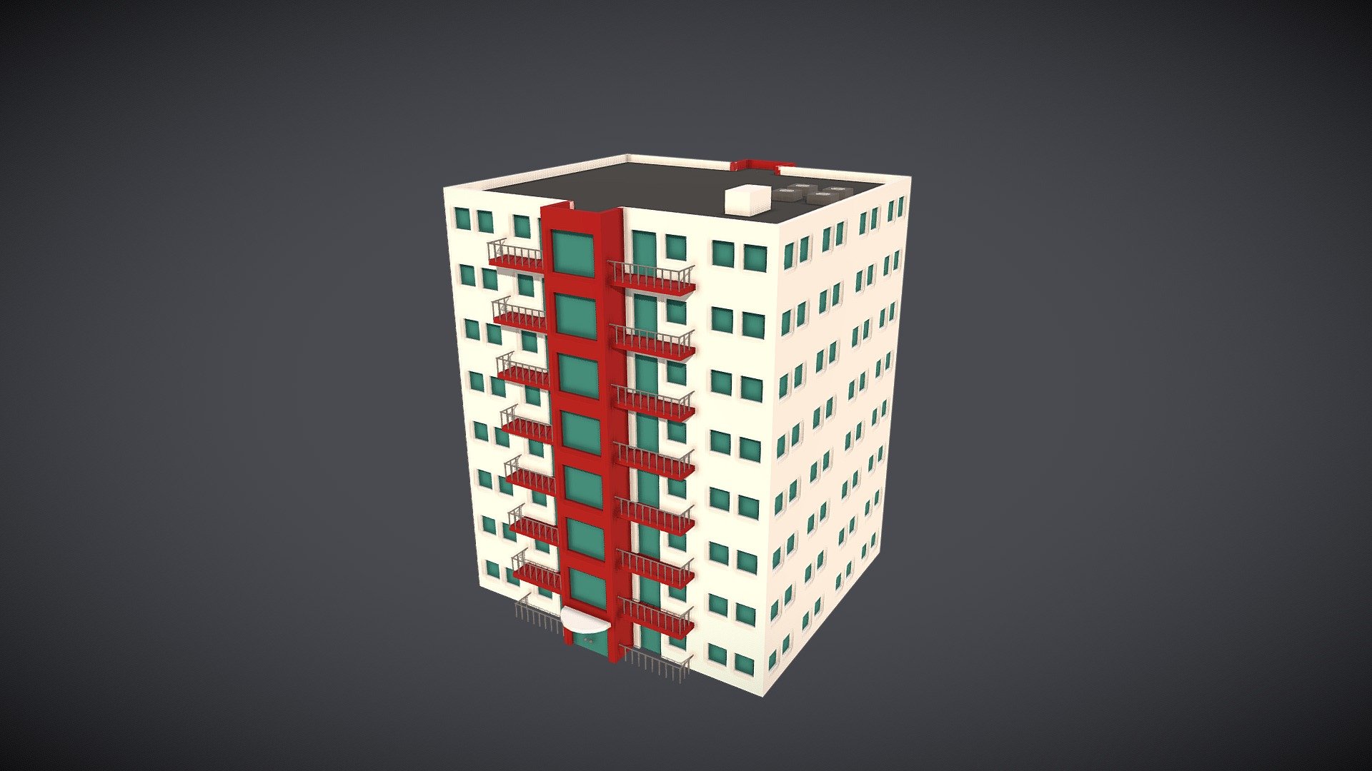 Low-Poly Red Block Of Flats - Buy Royalty Free 3D model by Incod ART 3D ...