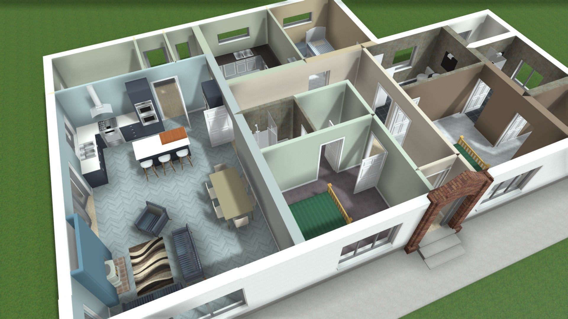 Martina - bungalow floor plan - 3D model by Virtual Teic (@dyb ...