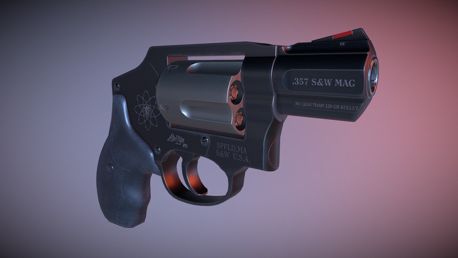 Smith and Wesson 340PD - Low Poly 4k - Buy Royalty Free 3D model by ...