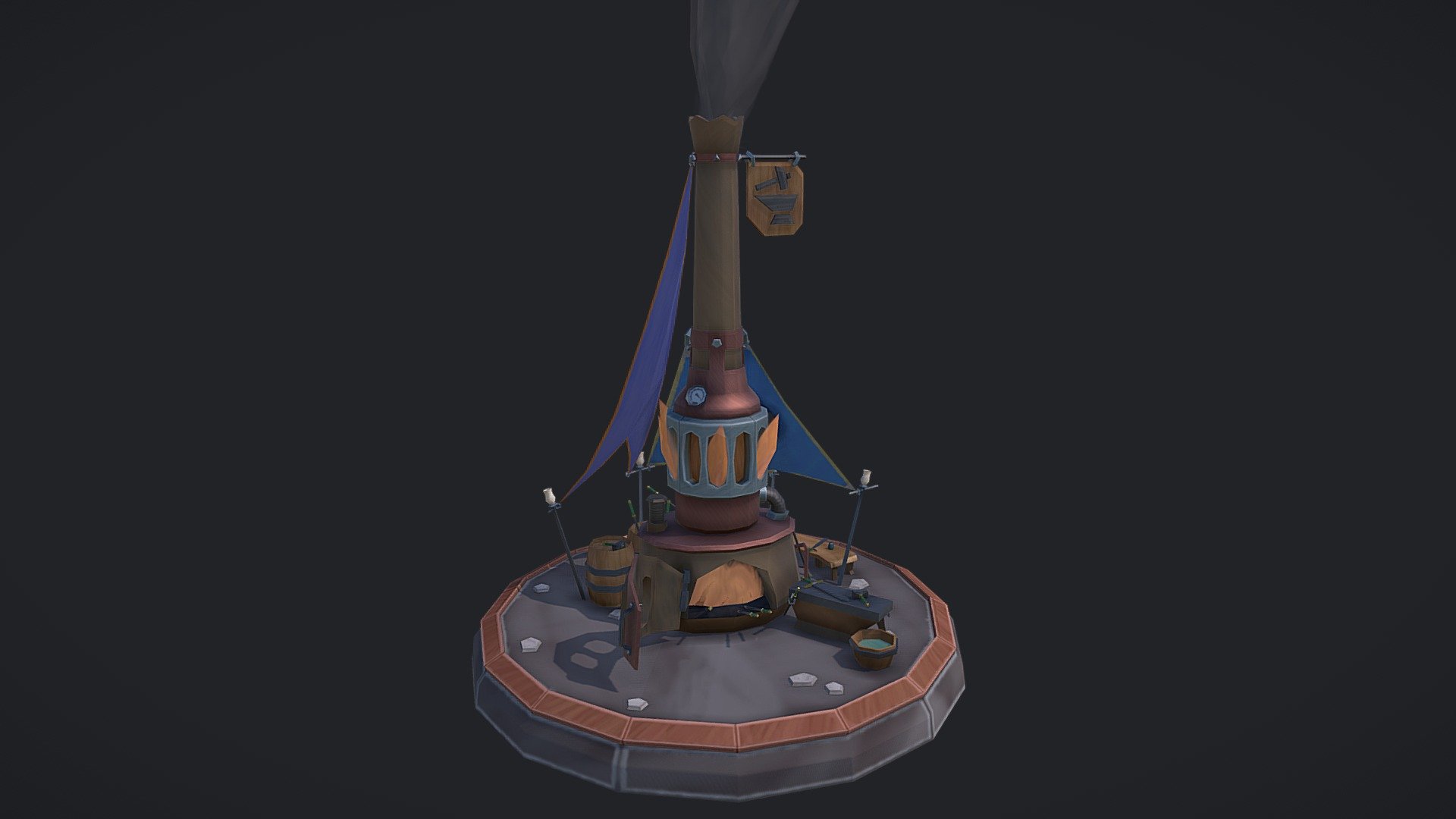 GameArt Bazaar | Steampunk Blacksmith - 3D model by IbeVandendriessche ...