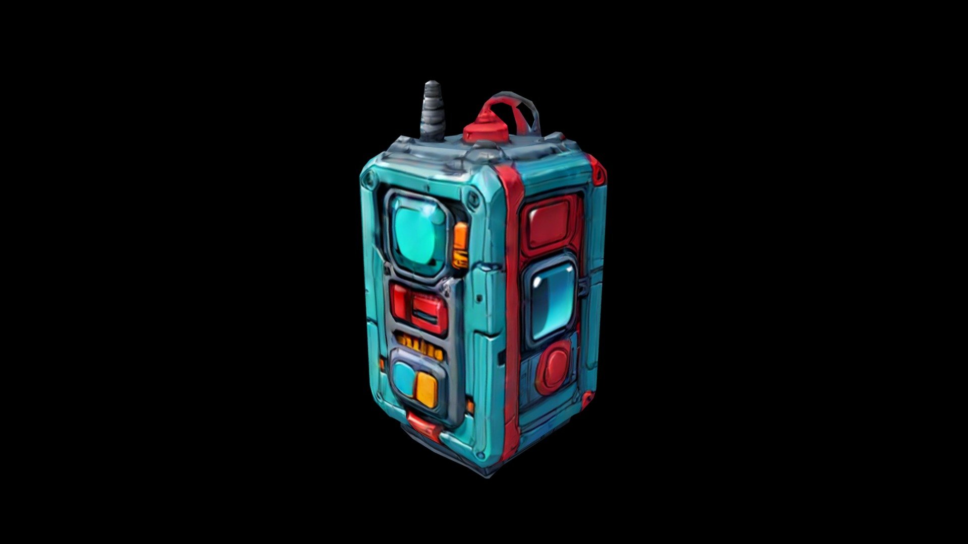 A futuristic box with a colorful and metallic de - Download Free 3D ...