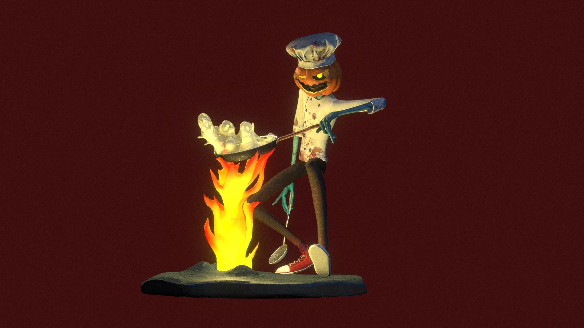Pumpkin Chef - 3D model by samiviel [4637619] - Sketchfab