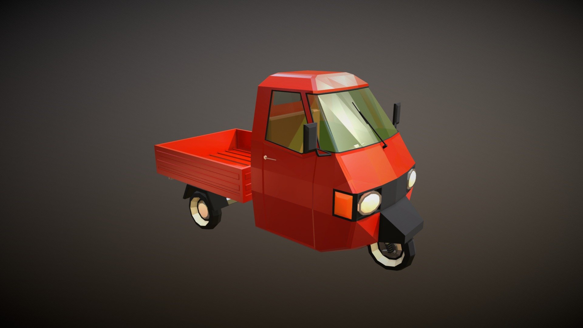 Low Poly Three Wheeled Pickup 02 - Buy Royalty Free 3D model by Linder ...