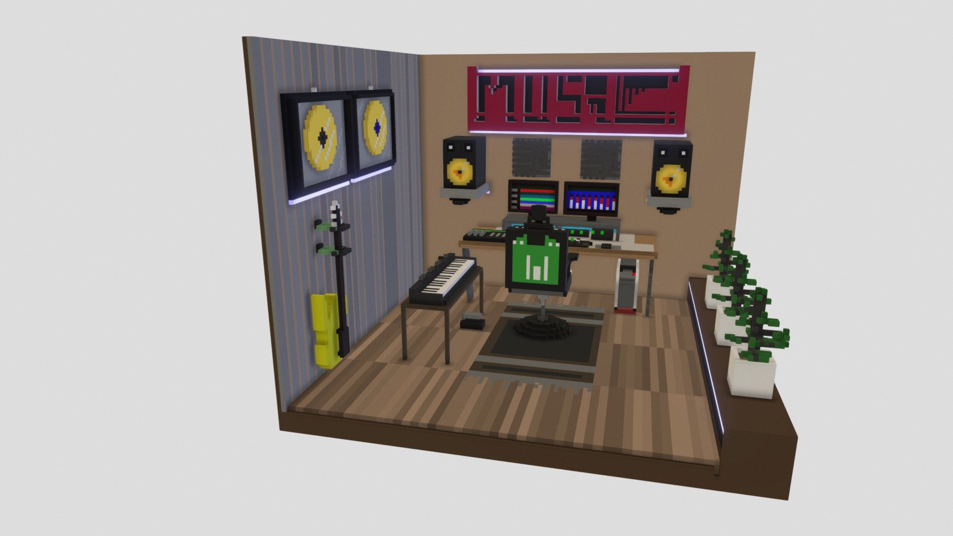 Voxel Home Music Studio - 3D model by VX-Digitart (@vxdigitart ...