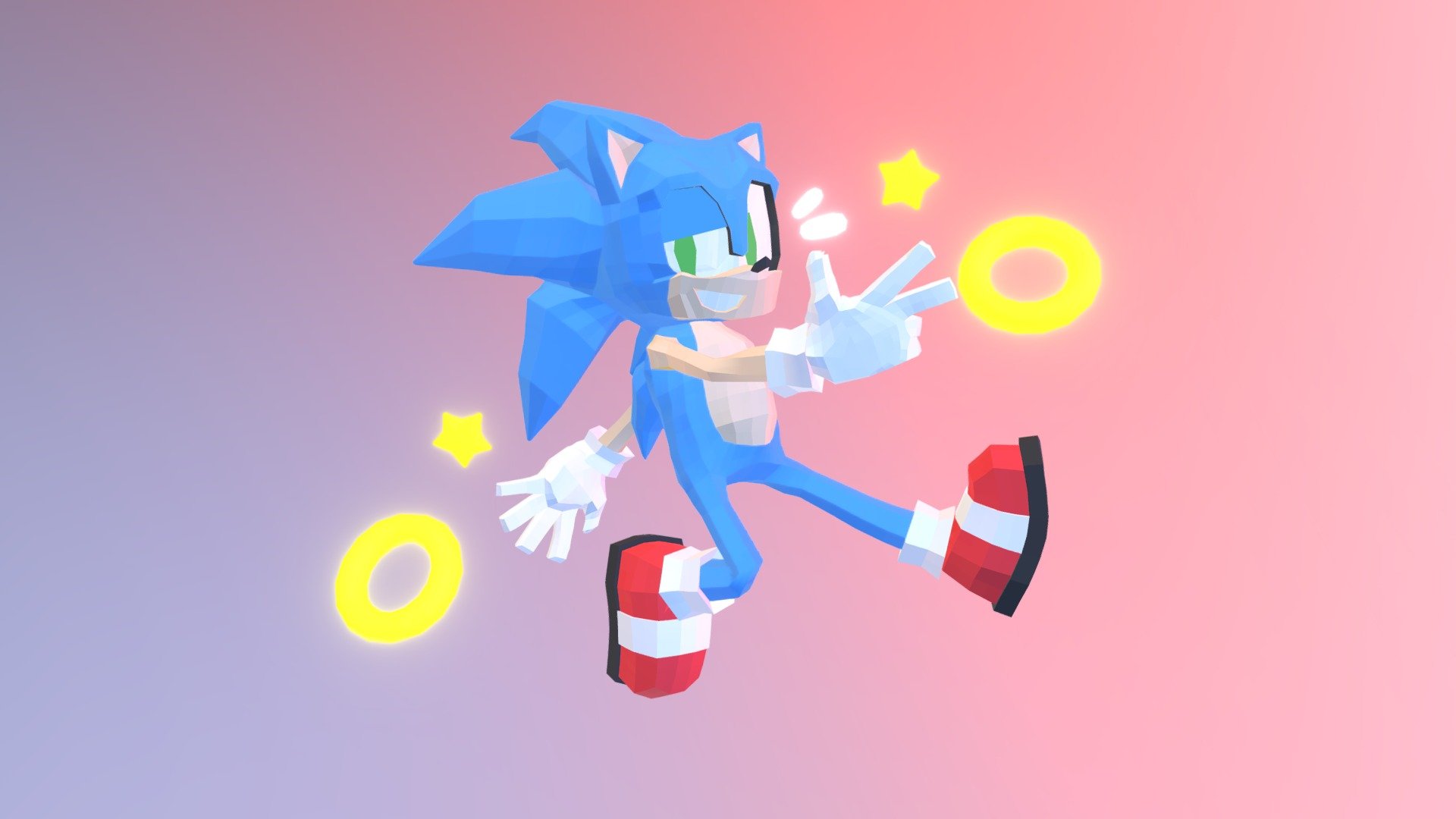 Low Poly Sonic - 3D model by studiopip (@studio.pip) [464cbb8] - Sketchfab