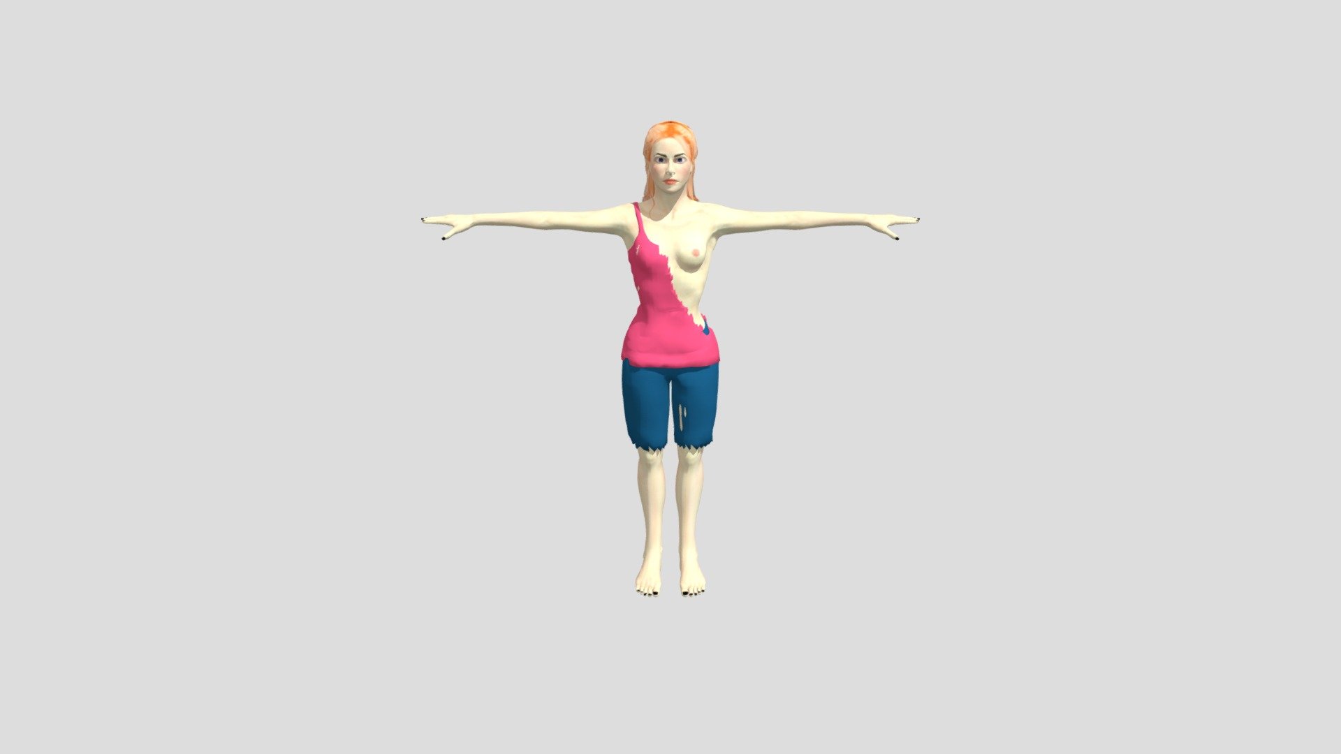 Sarah In Tattered Clothes T-Pose - Download Free 3D model by ...