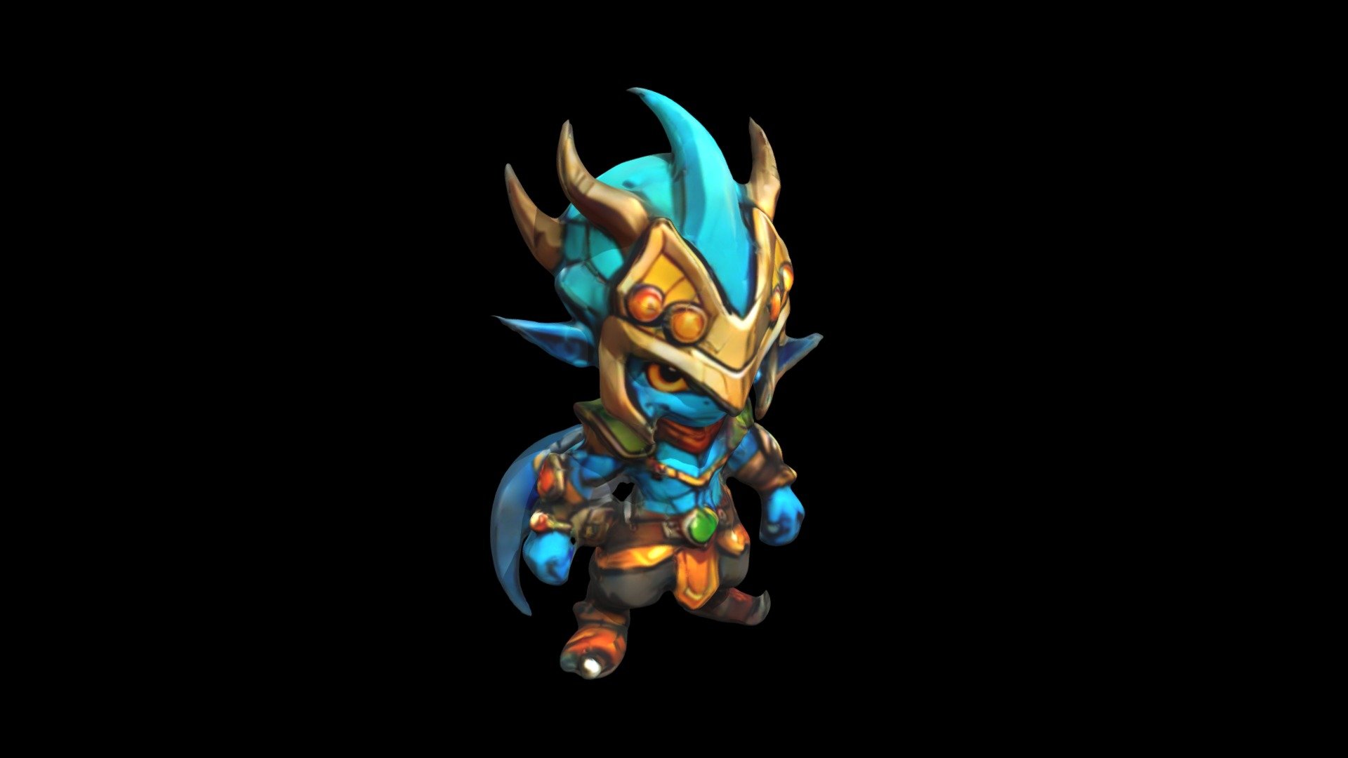 The Illustration depicts a blue-skinned, horned - Download Free 3D ...