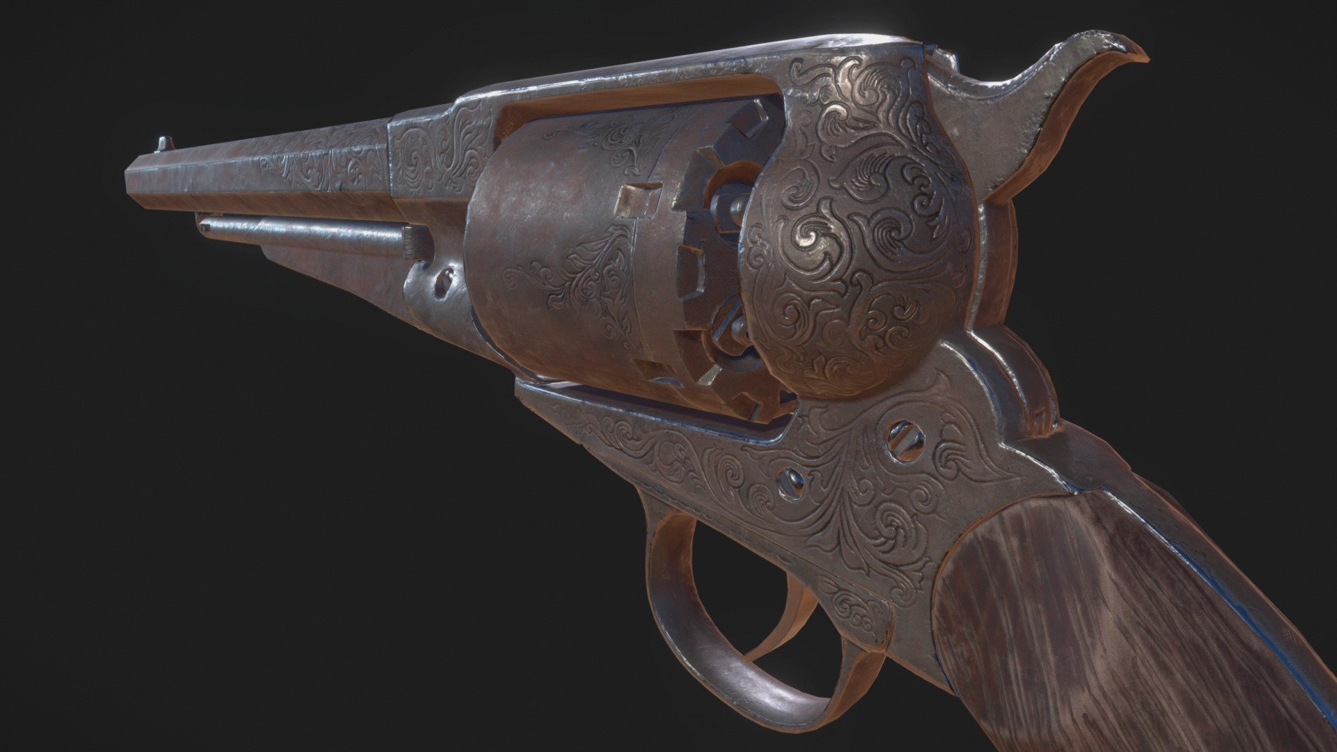 Remington 1858 Revolver Old - 3D model by Matthew Hore (@vlindrel ...