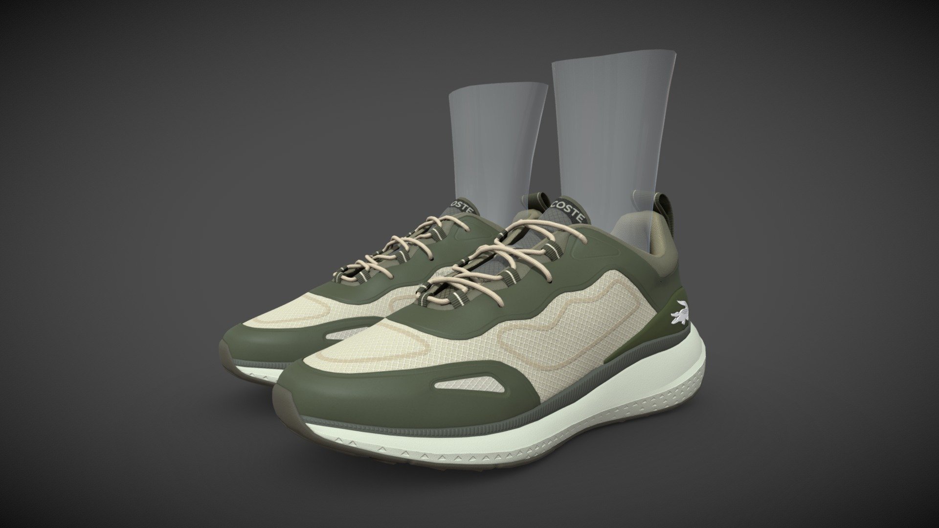 Lacoste Active Textile Sneakers DarkGreen OffWhi - Buy Royalty Free 3D ...