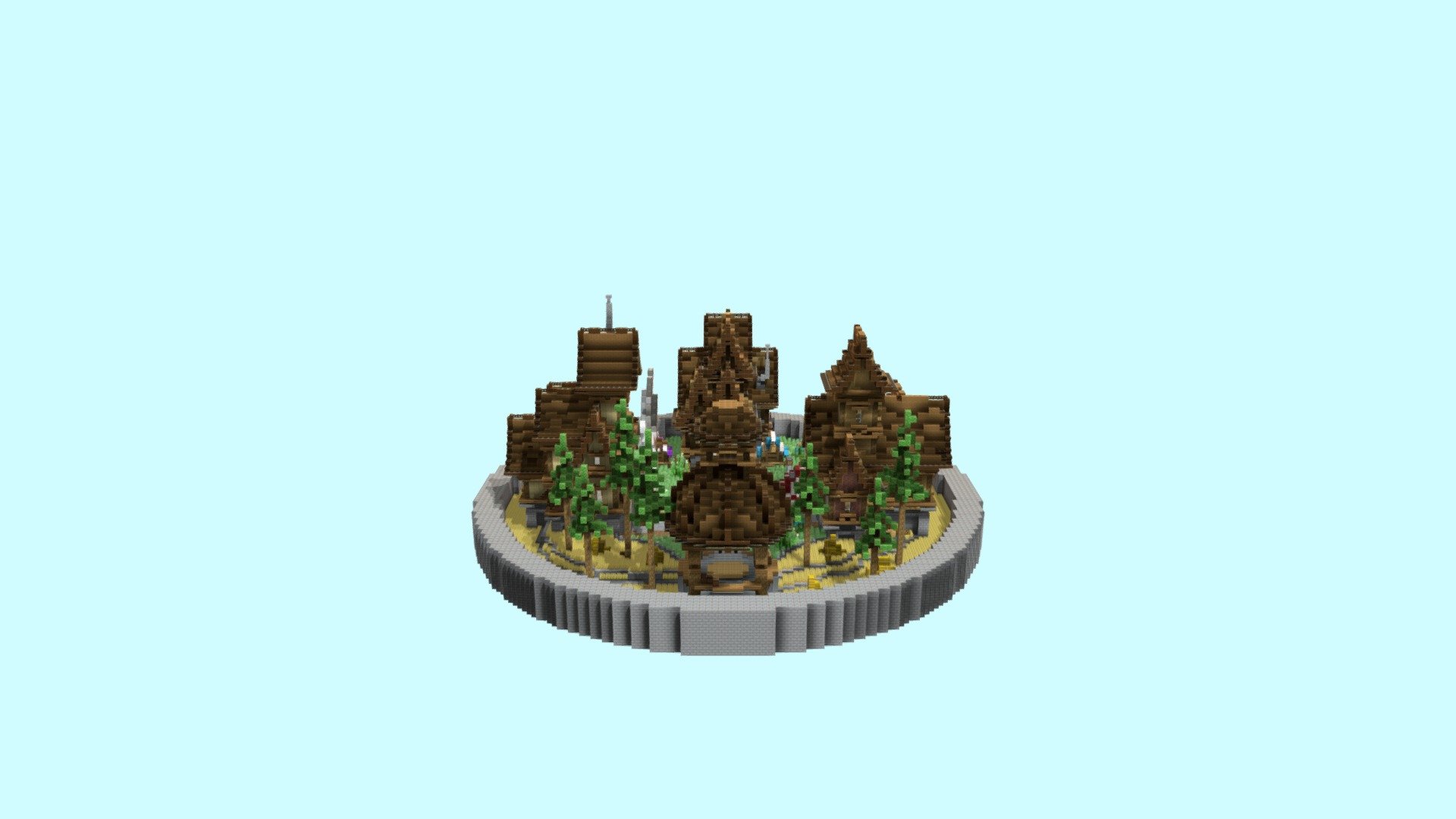 Auth Lobby - Village Themed Map 100x100 v0.1 - 3D model by requlogia ...