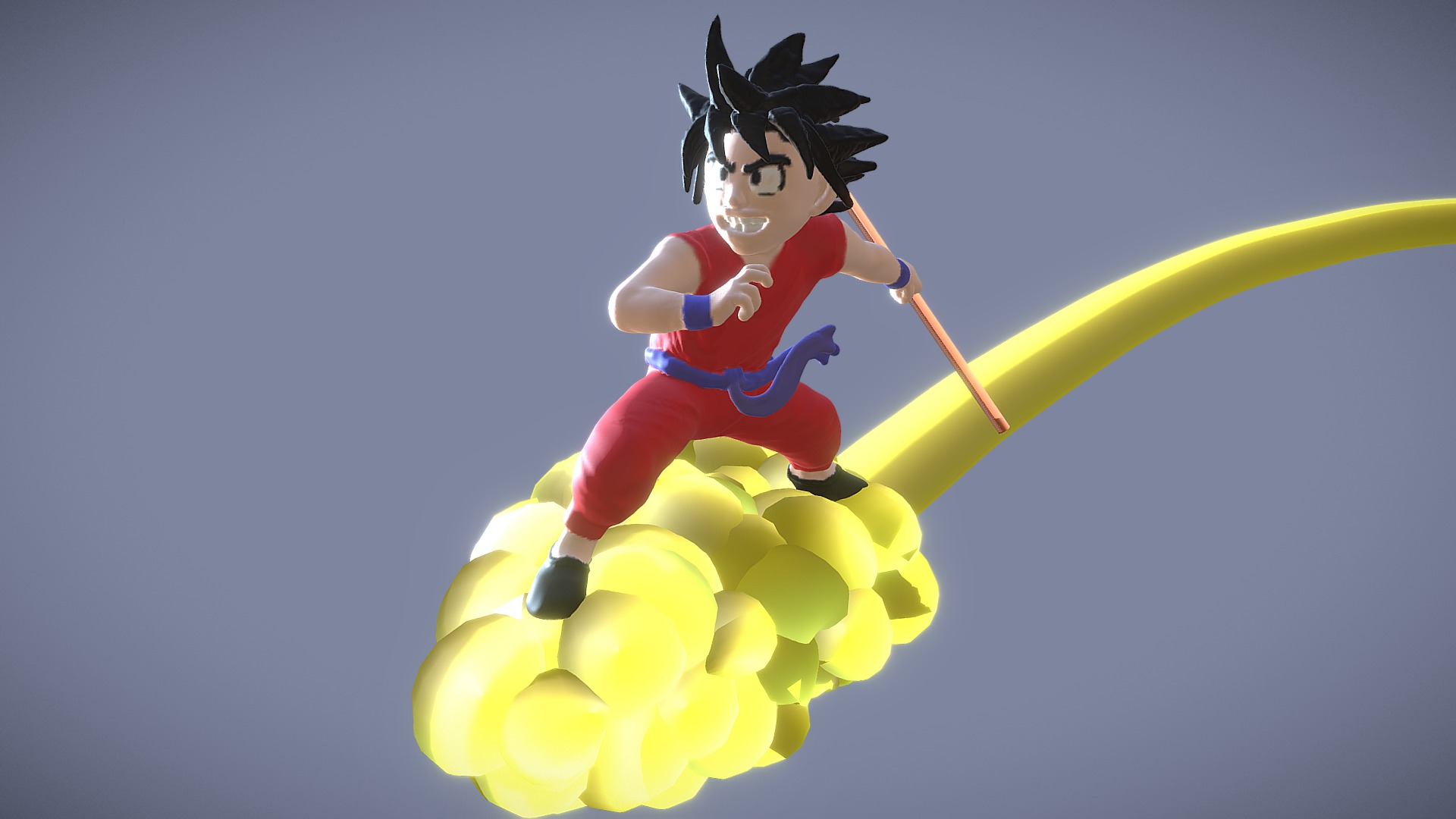 Goku and his magic cloud - Download Free 3D model by GRaphail [467d7ed ...