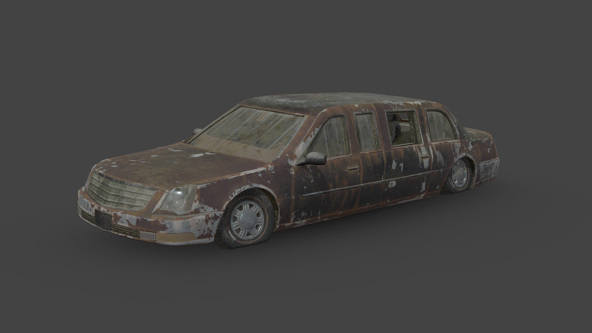 Abandoned Car - Cadillac Limousine - Buy Royalty Free 3D model by ROH3D ...