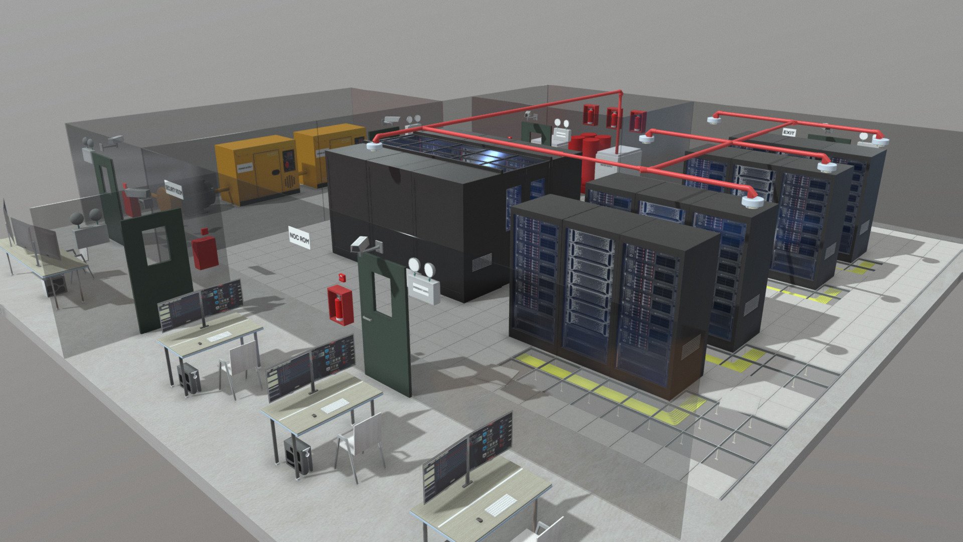 Server room v2 - Buy Royalty Free 3D model by luismi93 [468911f ...