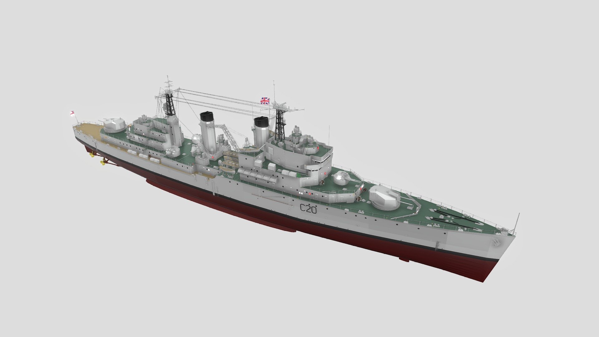 HMS Tiger (C20) (1959) - 3D model by HTQ (@htqclassic) [468f7dd ...
