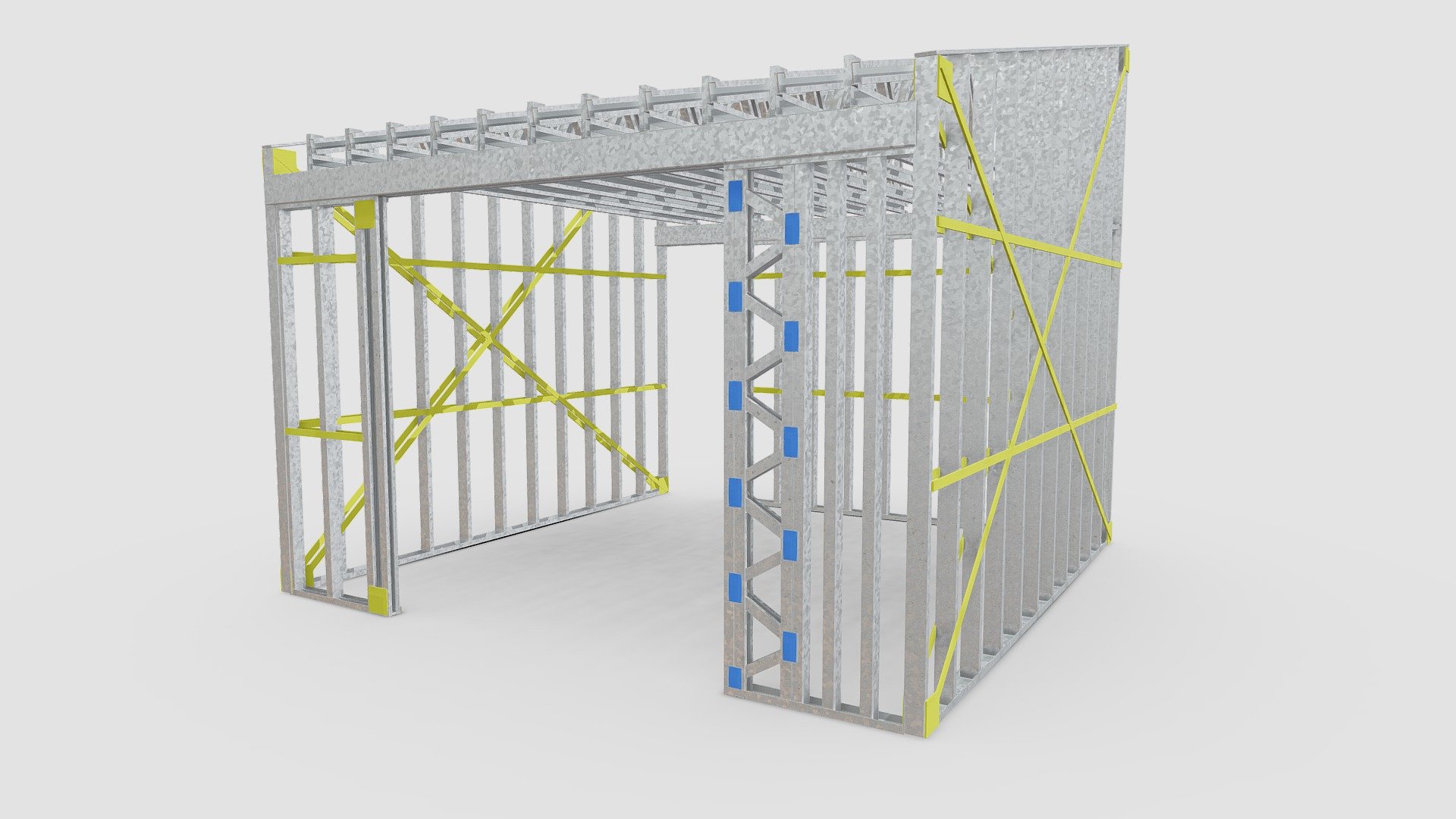PR0366 Steel Frame Structure - 3D model by steeluniversity [469085d ...