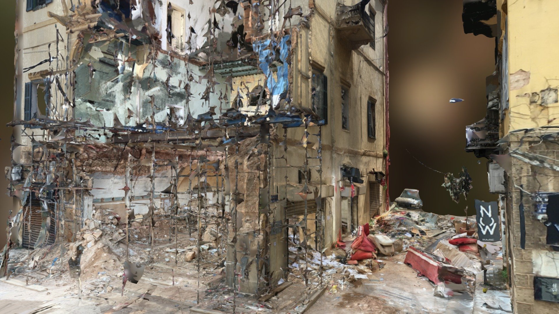 Beirut destroyed building scan - 3D model by Miguel Bandera ...