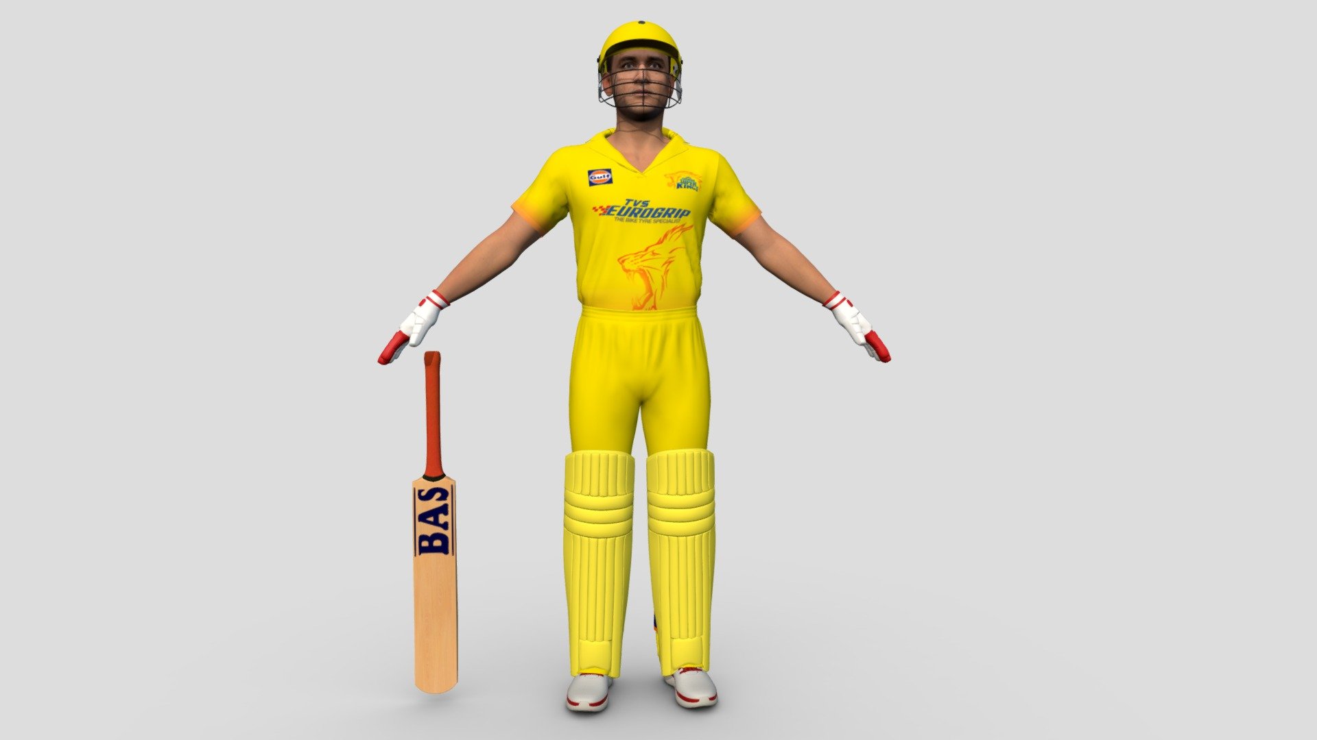 Cricket Batsman Dhoni - Buy Royalty Free 3D model by GK Arts (@gkarts ...