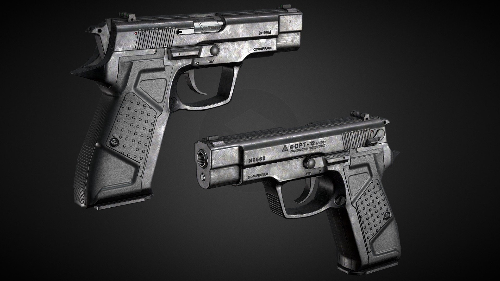 Fort-12 Mobile Optimized Lowpoly Pistol - Buy Royalty Free 3D model by ...