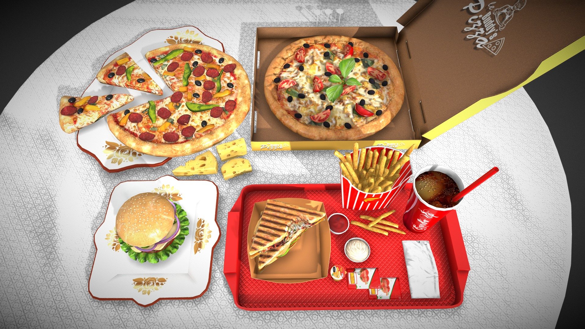 Fast Food Pack 1 - Buy Royalty Free 3D model by Devden [46ae9e8 ...