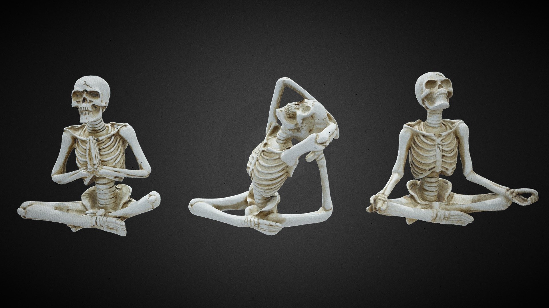 Three Skeletons Doing Yoga - 3D model by JPDV [46b4fb2] - Sketchfab