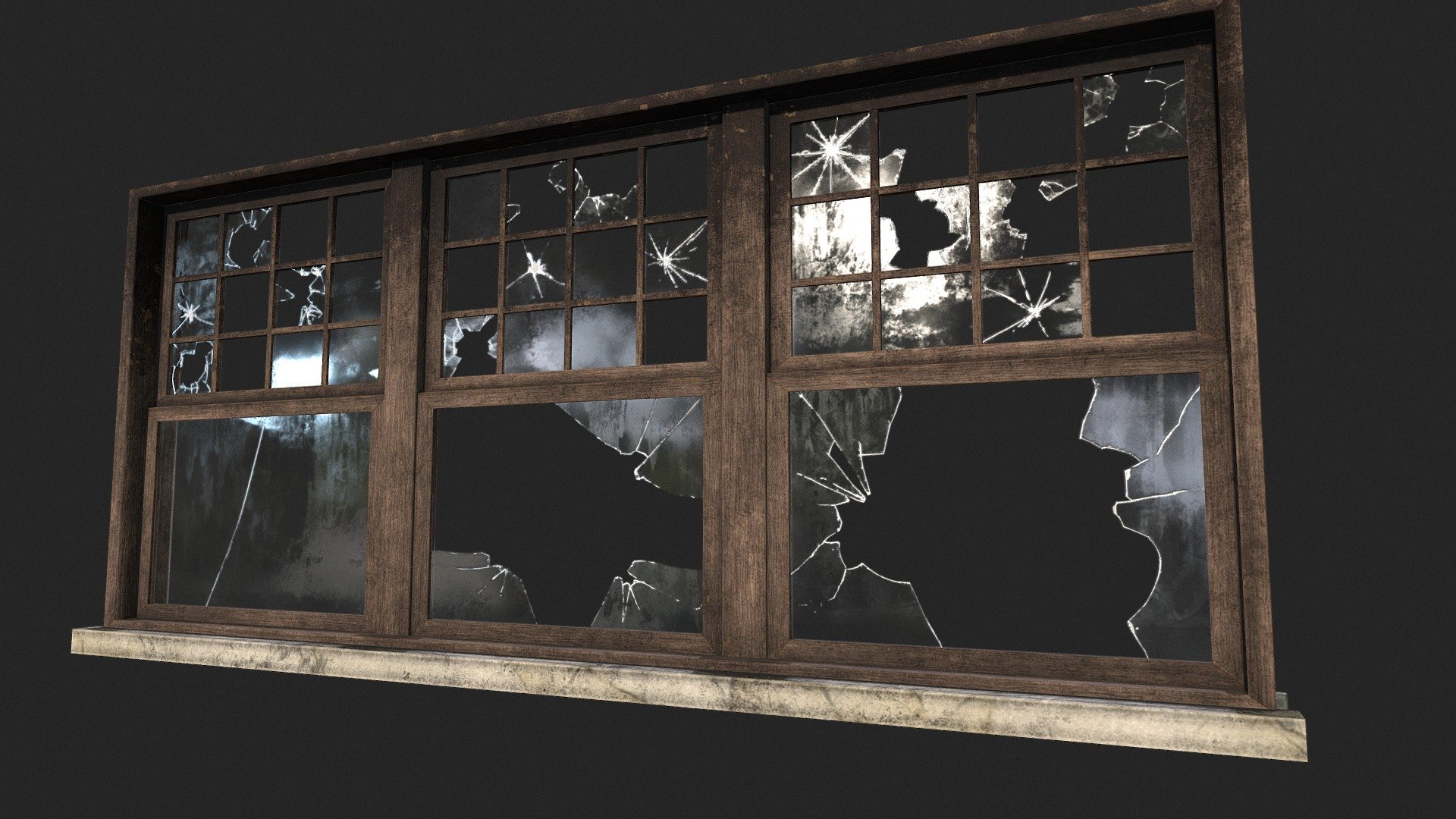 Abandoned hospital window - Buy Royalty Free 3D model by Corviera ...