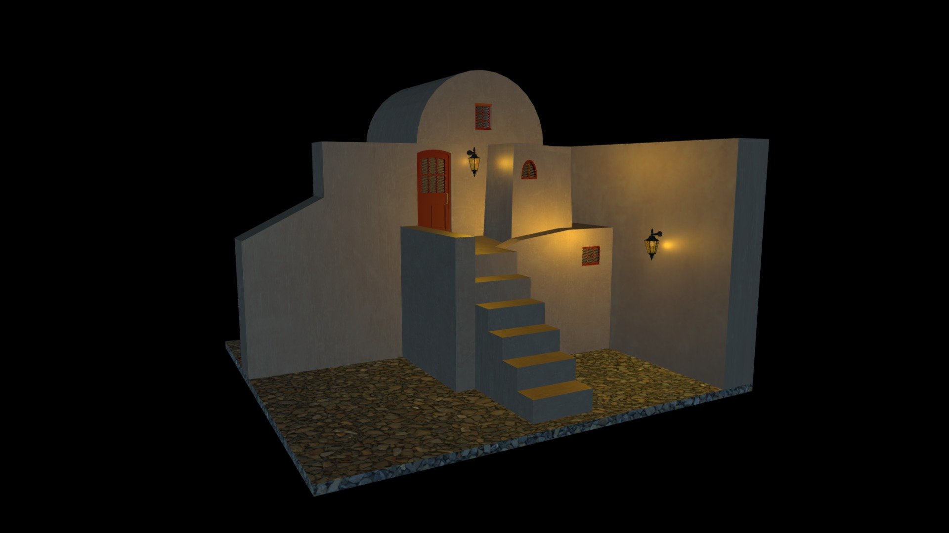 House in Santorini (Greece) - 3D model by dimodicART (@dimoduk ...