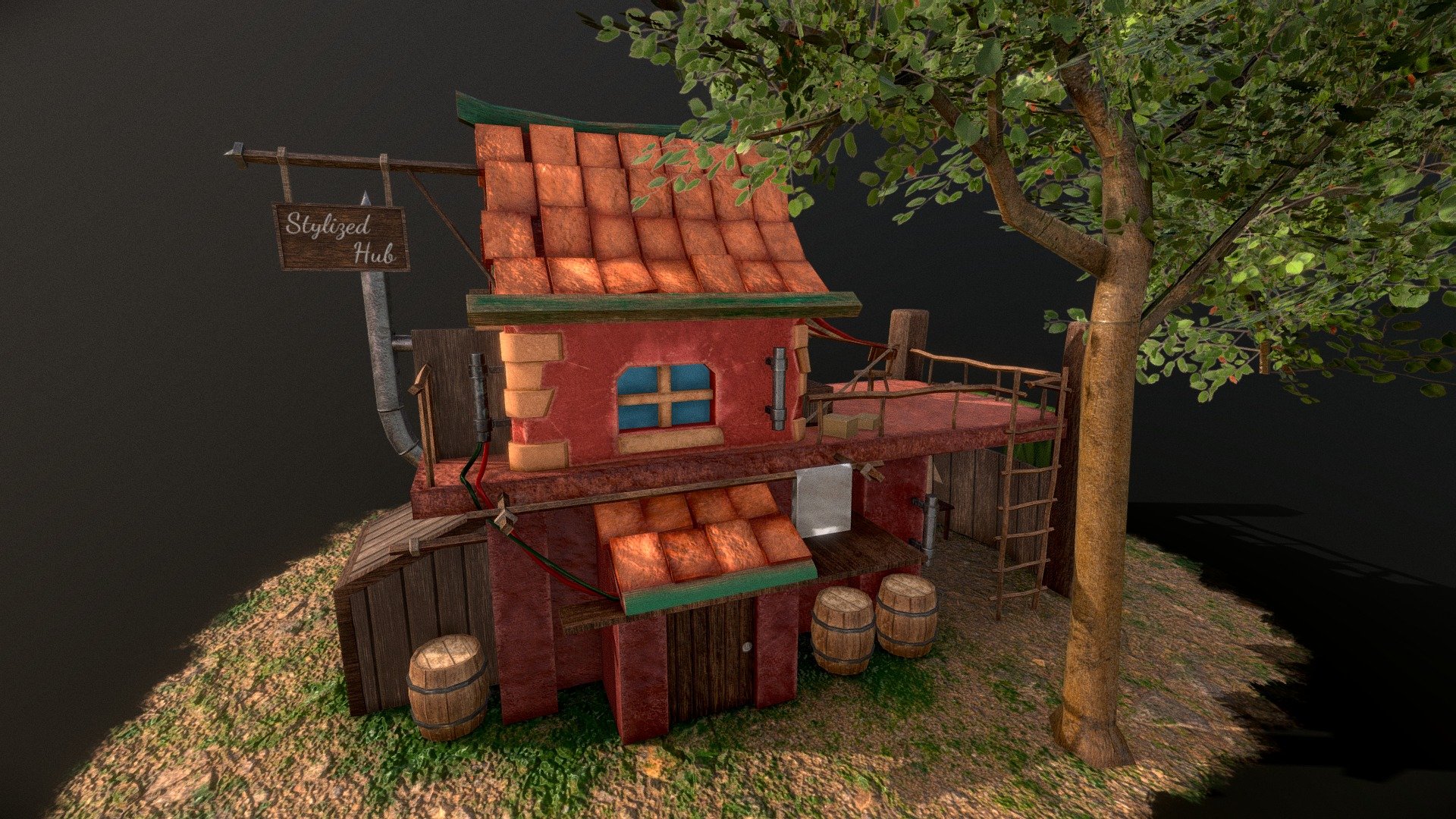 Stylized House - 3D model by Yosapat Panutyotin (@Matcha.Tea) [46c1b8f ...