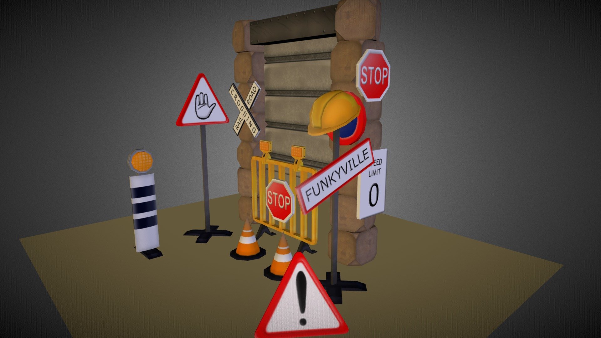 Traffic Sign breakable door of Funk of Titans - 3D model by 3Dvives ...