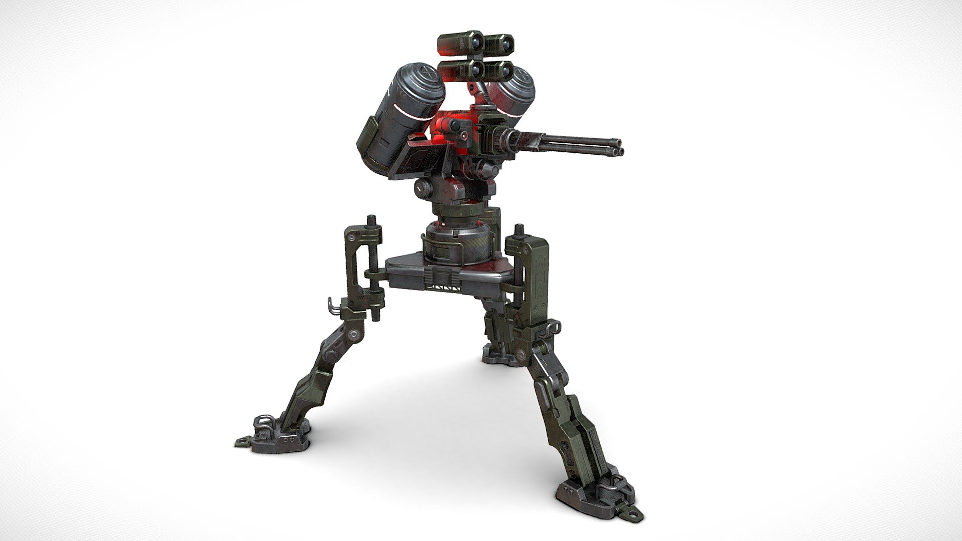 Scifi Minigun Turret with Rocket Launcher - UE4 - Buy Royalty Free 3D ...