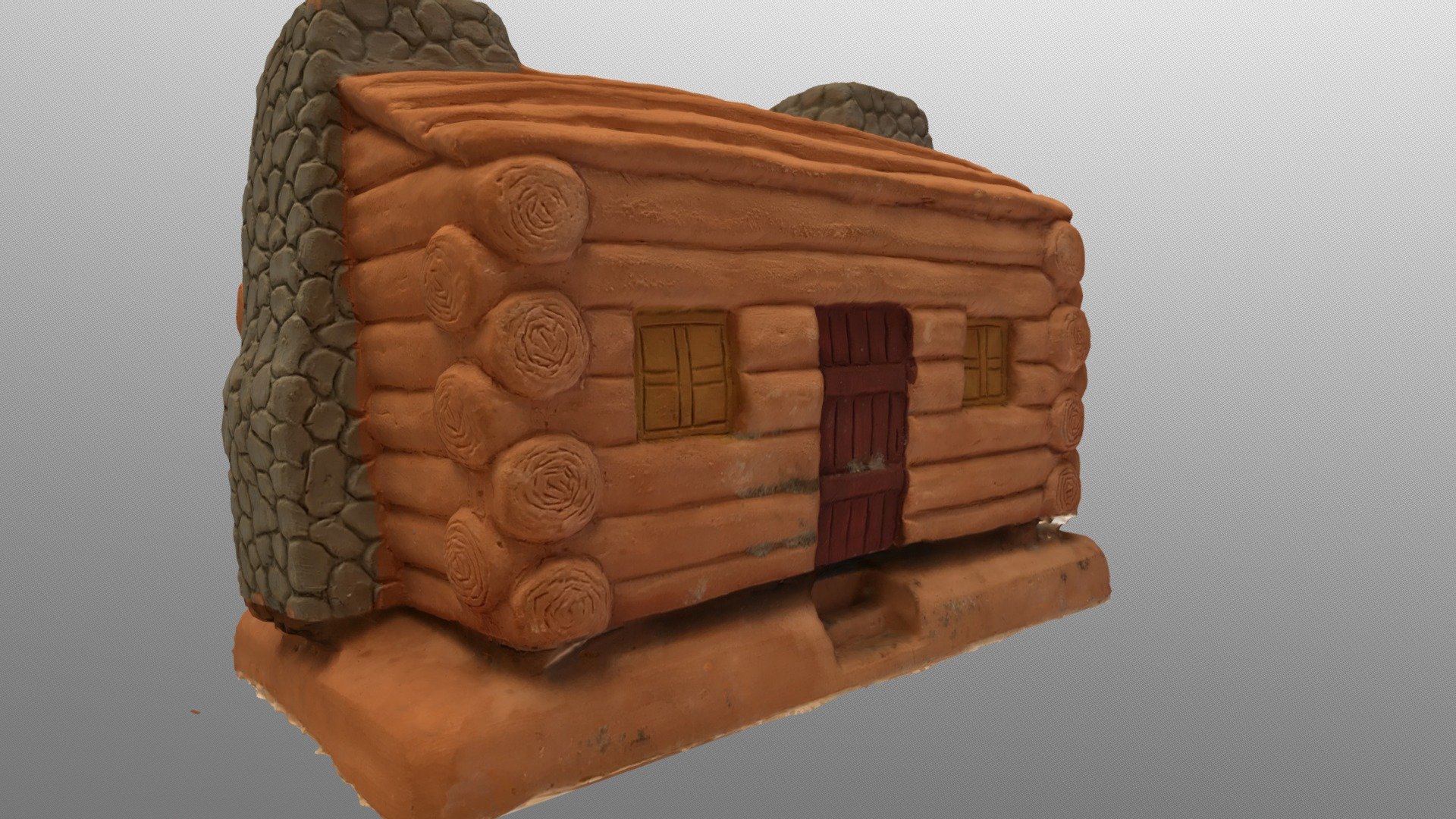 Clay log cabin for burning incense cones - 3D model by Pixelbeaker ...
