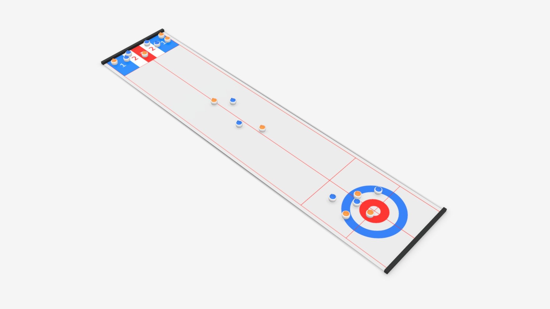 Curling and Shuffle Board Table Game - Buy Royalty Free 3D model by ...