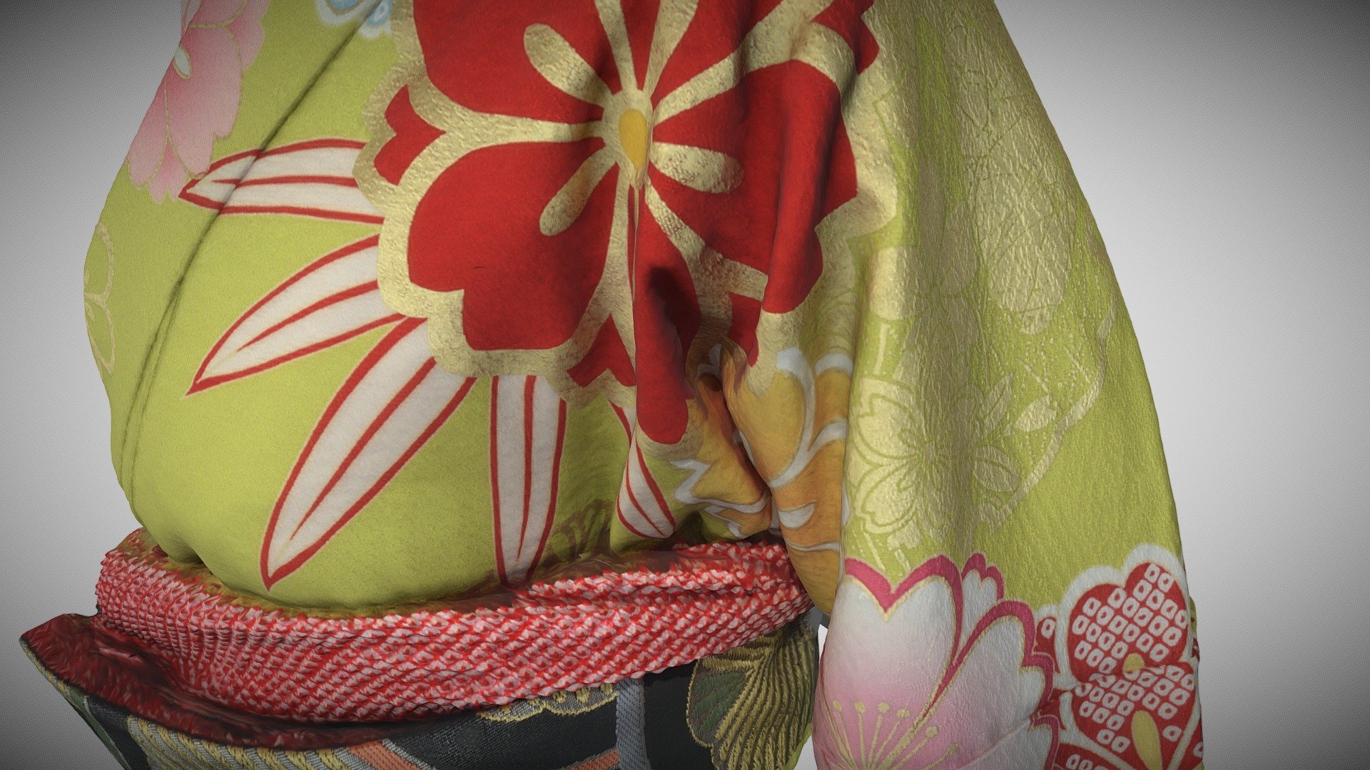 Furisode detail - 3D model by Koto3D Stephane Vogley (@sayavog ...