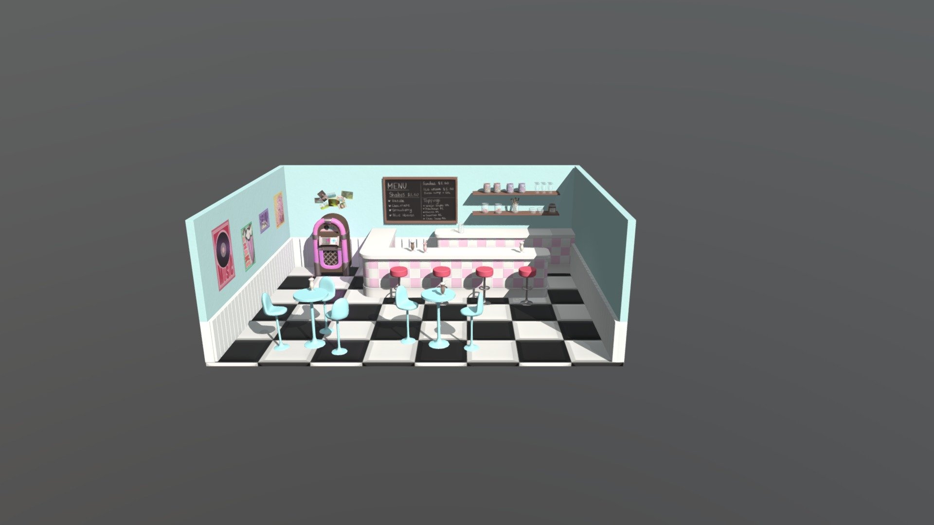 Milkshake Bar - 3D model by alicia.brown.r205 [46e1879] - Sketchfab