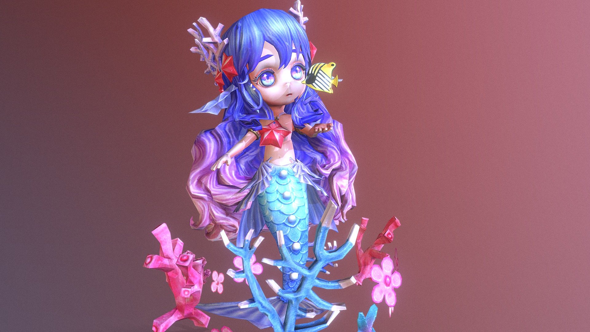 Little Princess Mermedia Pbr Fbx - 3D model by ETHICAL ANIMATOR ...