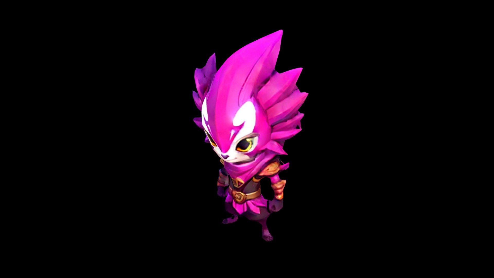 A chibi-style character with pink spiky hair, br - Download Free 3D ...