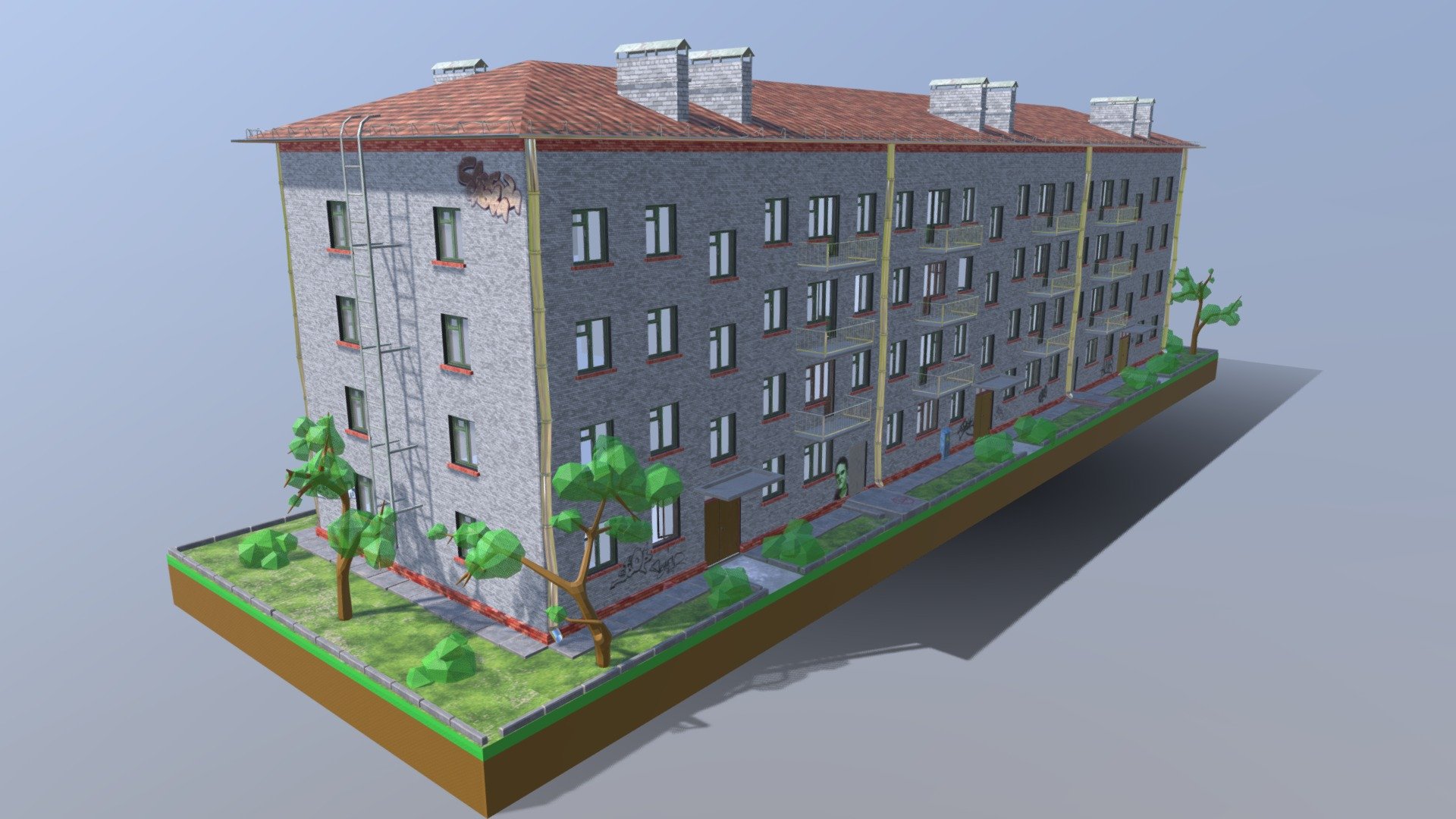Khrushchevka(Хрущевка) - 3D model by poems_obj [46f05cf] - Sketchfab